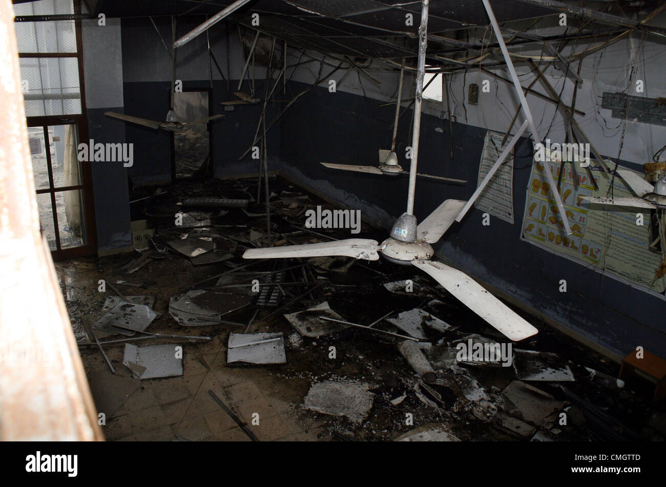 View of burnt factory after fire broke out incident at a factory at ...