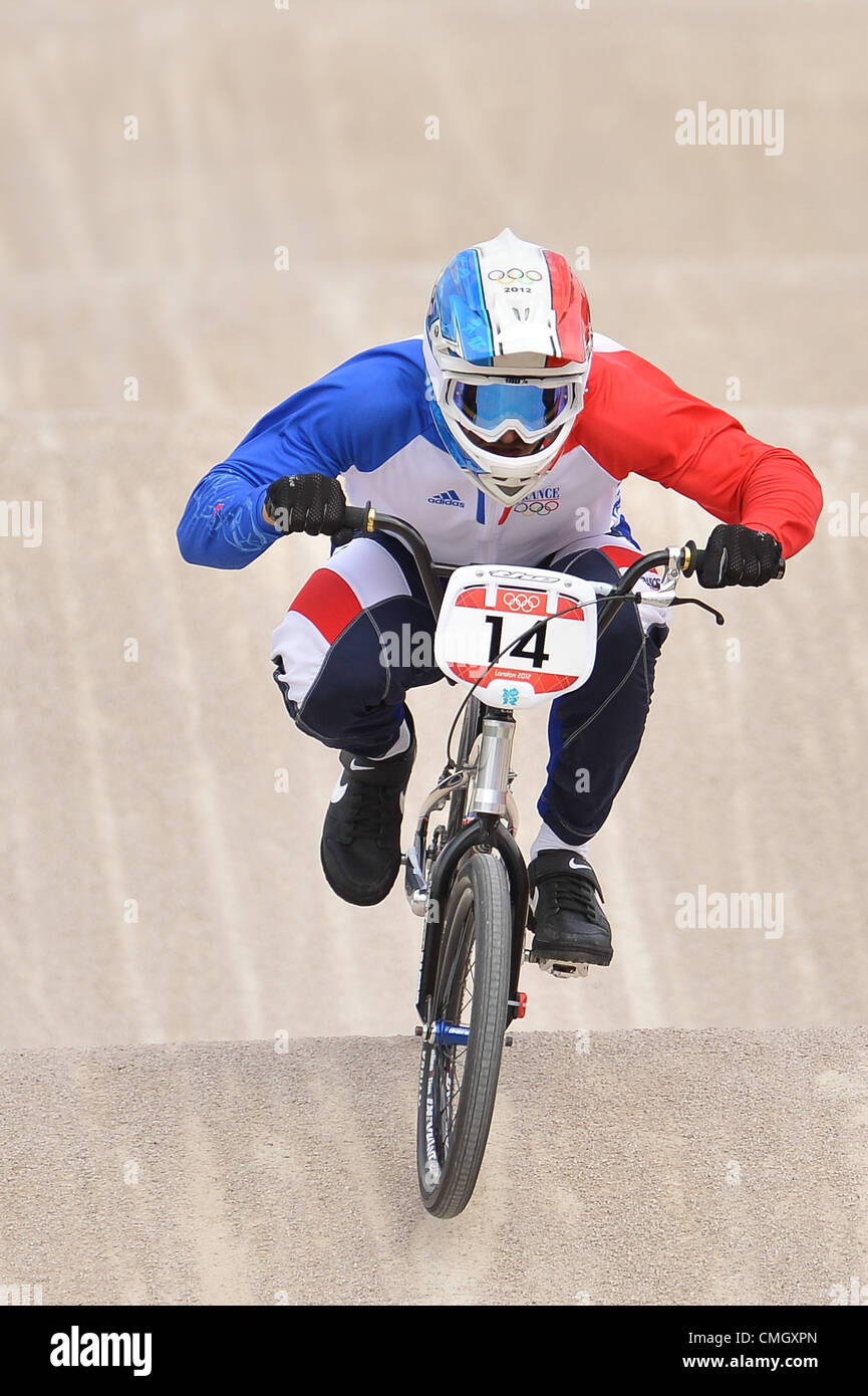 LONDON, ENGLAND - AUGUST 8, Quentin Caleyron of France during the BMX ...