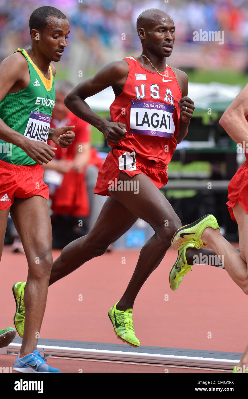LONDON, ENGLAND - AUGUST 8, Bernard Lagat of the USA in the mens 5000m ...