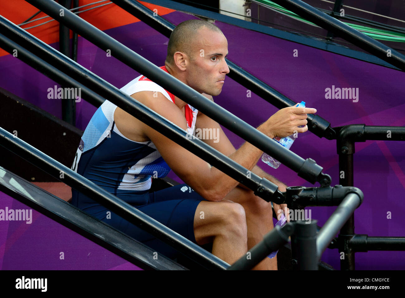 08.08.2012 London, England. Great Britains Andy Turner (GBR) looks ...