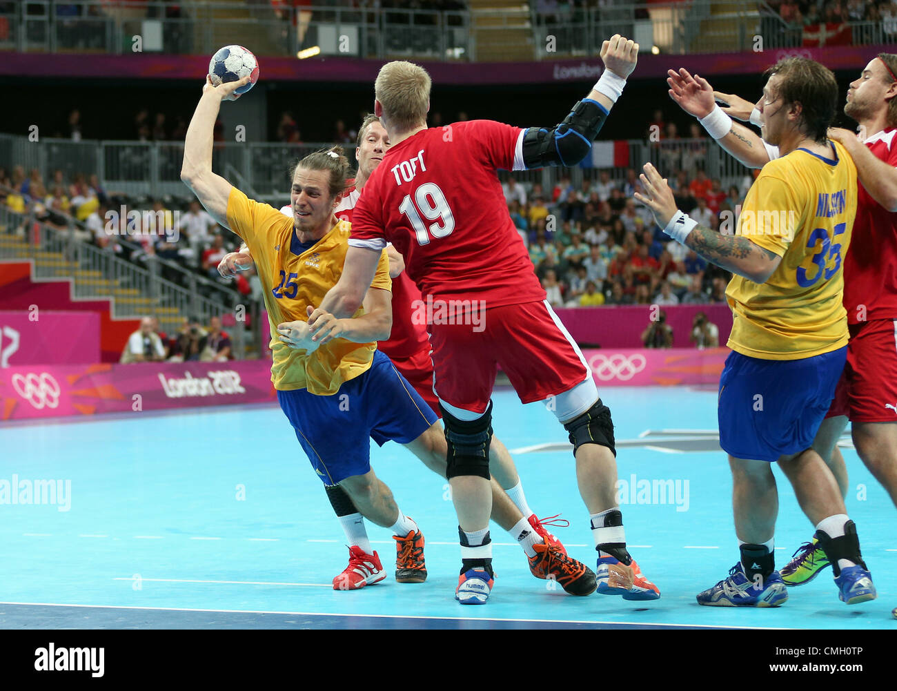 DENMARK V SWEDEN OLYMPIC HANDBALL STRATFORD LONDON ENGLAND 08 August ...