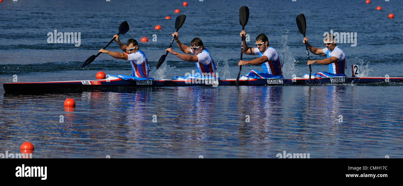 Kayak Four (K4) 1000m Men Final A, Bronze medal for the Czechs. Daniel ...