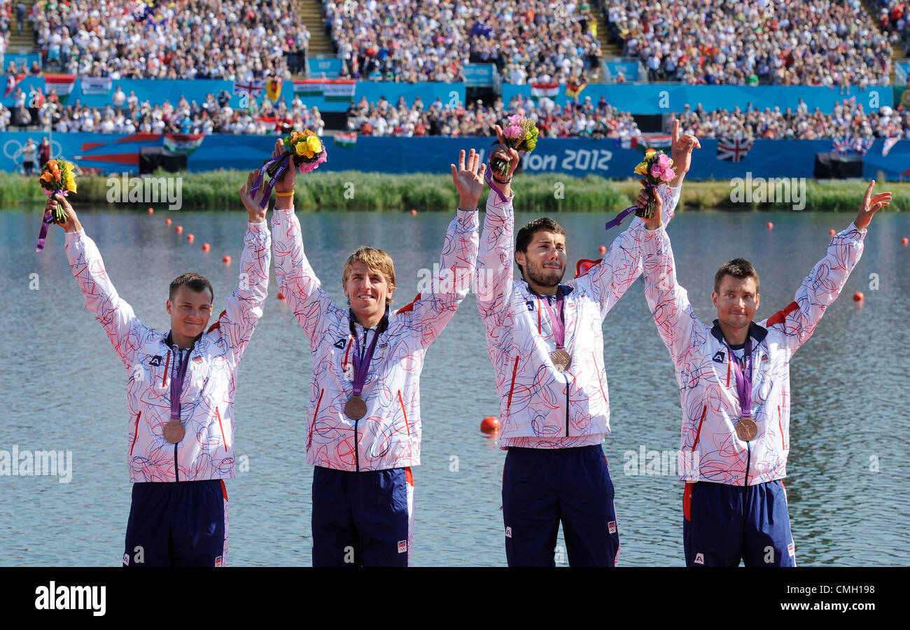 Kayak Four (K4) 1000m Men Final A, Bronze medal for the Czechs. Daniel ...