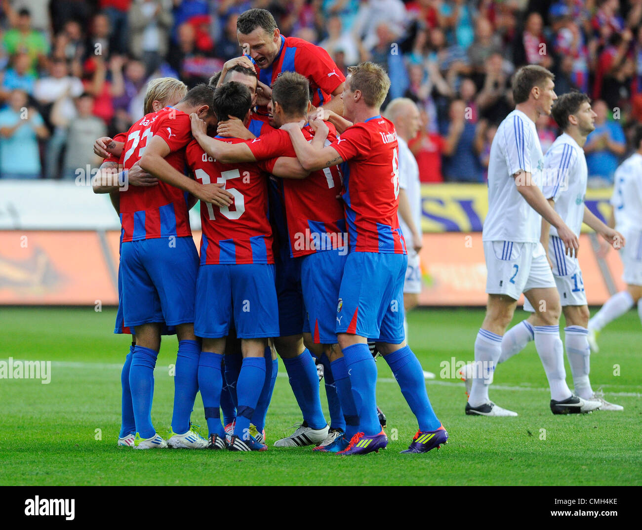 9th Aug 2012. Pilsen players celebrate their vicory during Europa ...