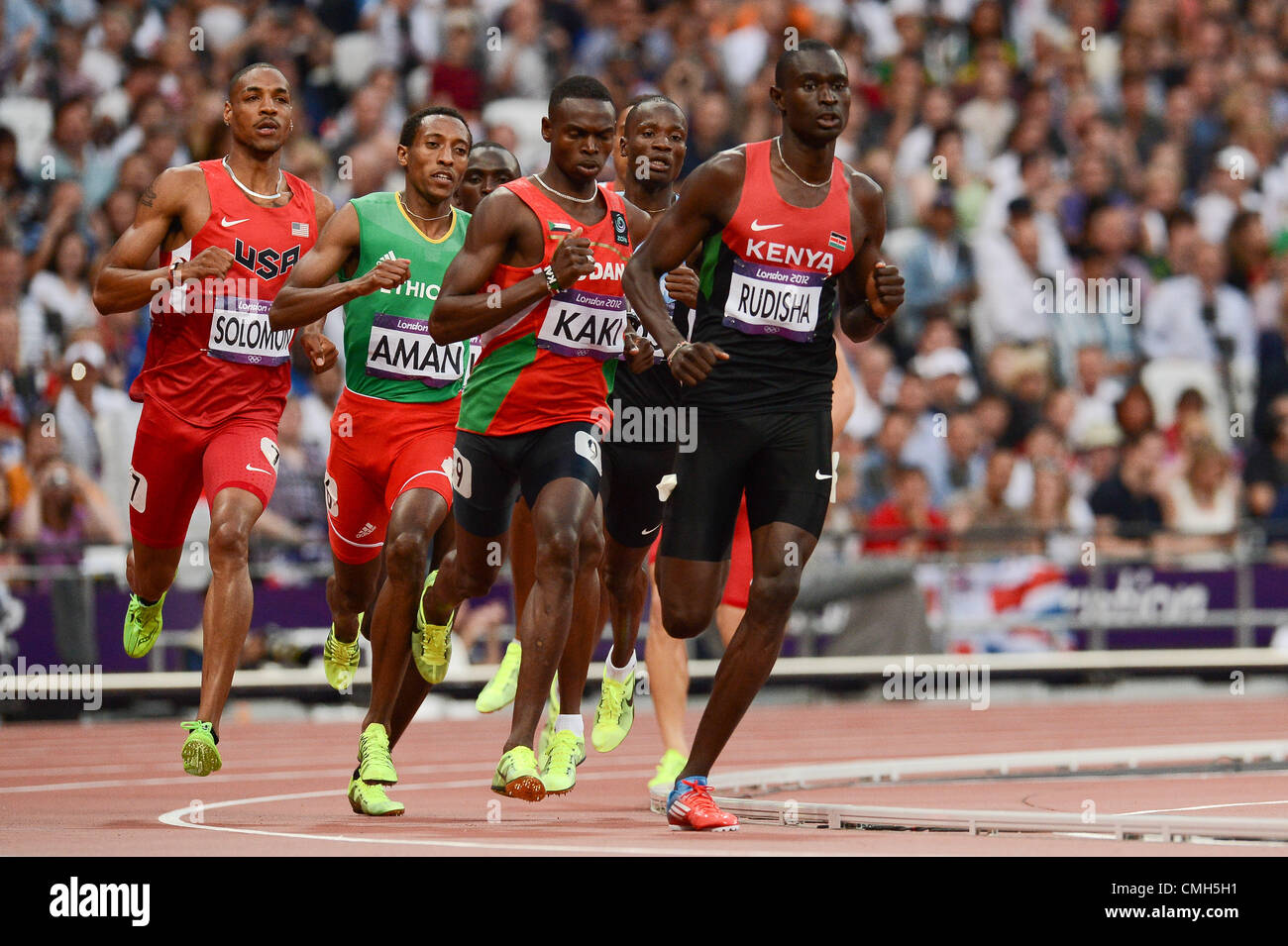 LONDON, ENGLAND - AUGUST 9, David Rudisha of Kenya sets a new world ...