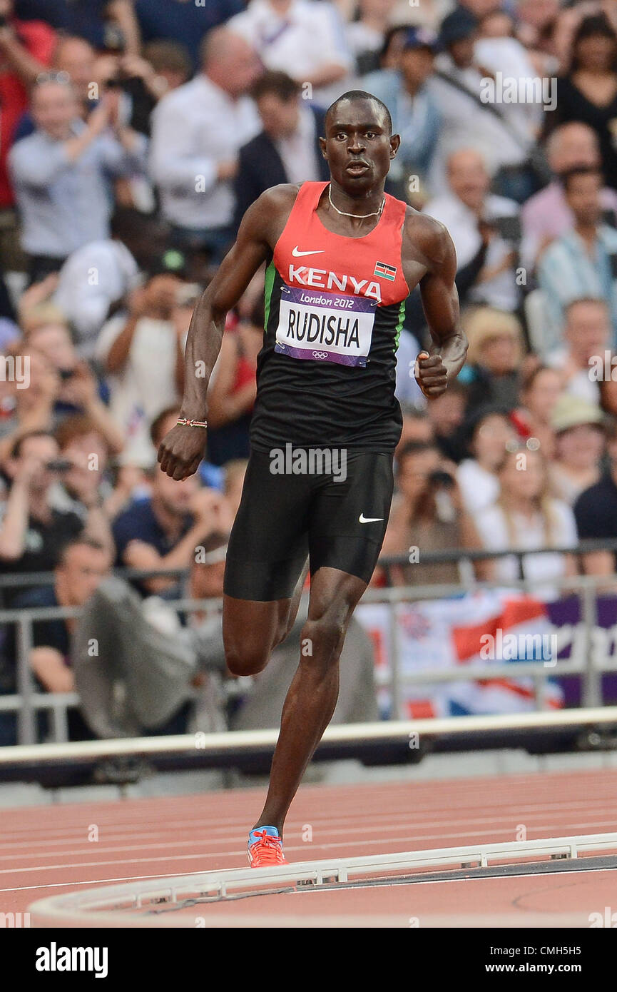 LONDON, ENGLAND - AUGUST 9, David Rudisha of Kenya sets a new world ...