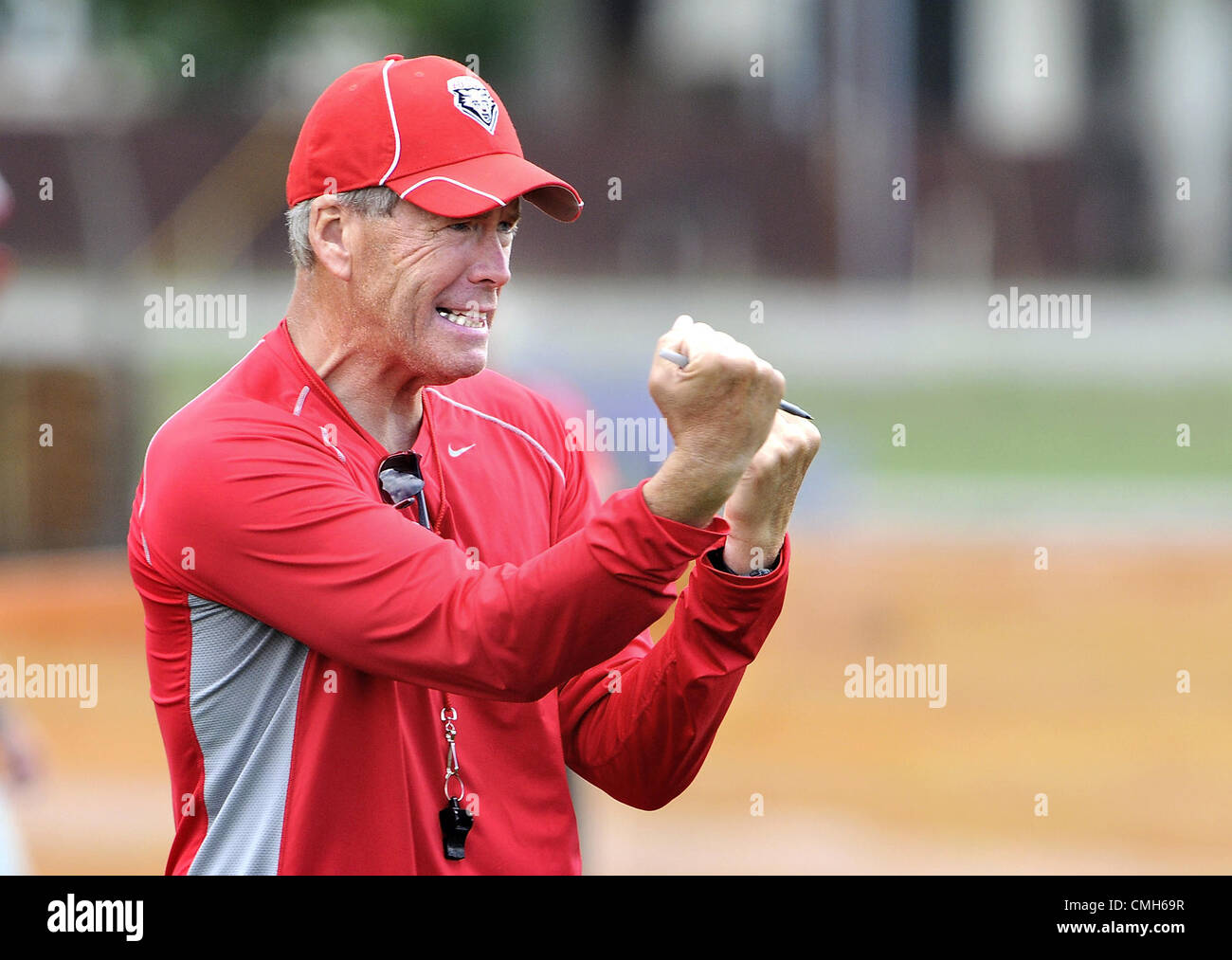 Aug. 8, 2012 - Ruidoso, NM, U.S. - UNM head football coach Bob Davie ...