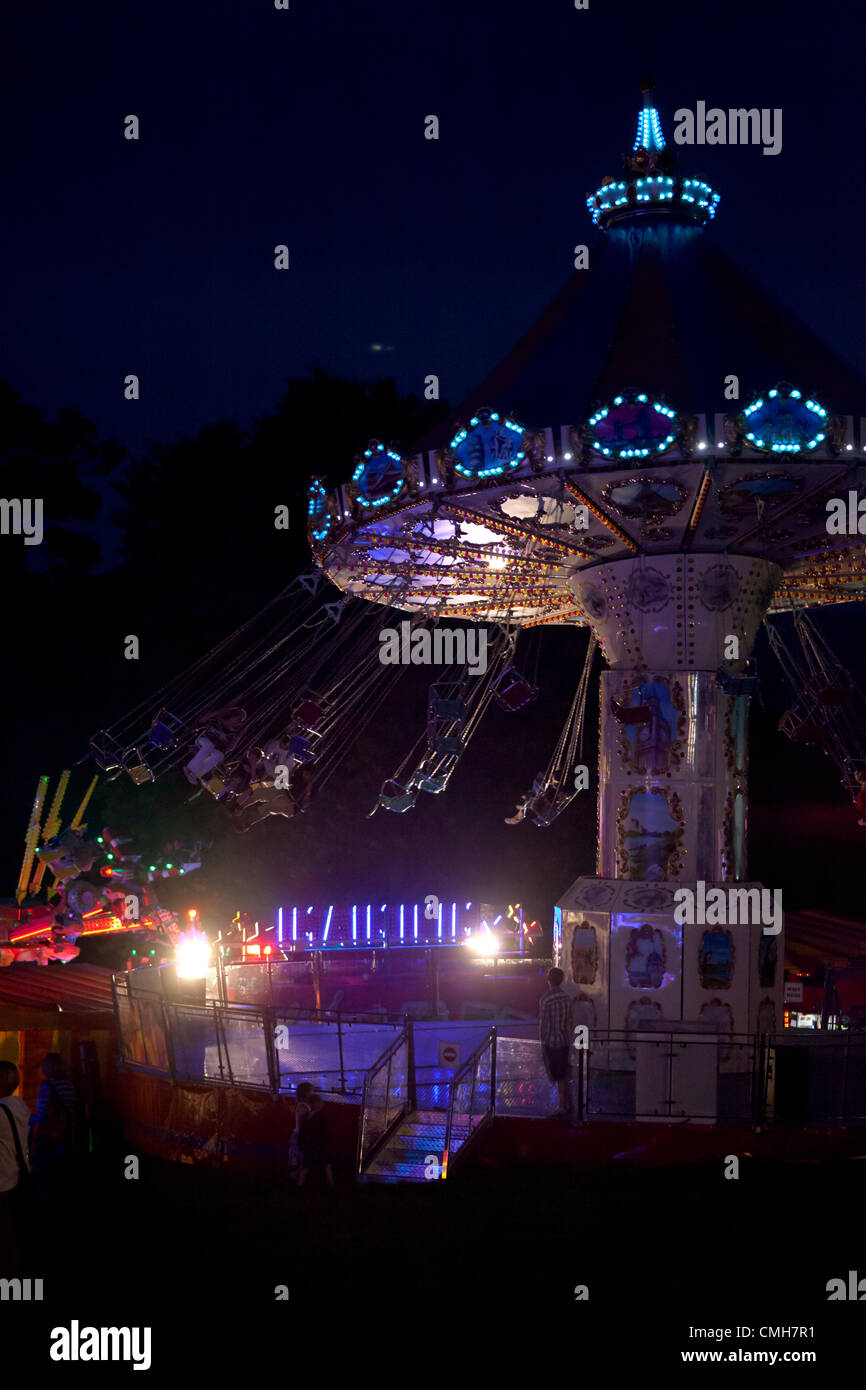 9th Aug 2012. Bristol, UK. Fairground rides at the Bristol ...
