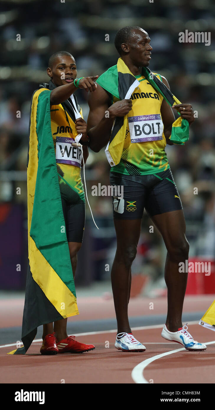 WARREN WEIR & USAIN BOLT 2012 OLYMPIC GAMES Stock Photo - Alamy
