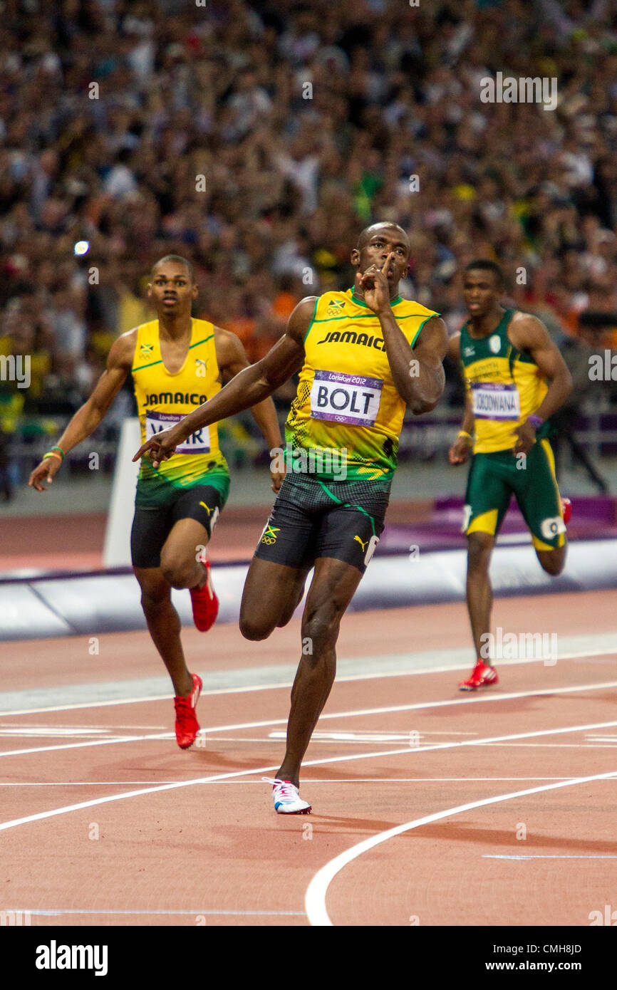 9th Aug 2012. Usain Bolt (JAM) winning Men's 200m Final at the Olympic ...