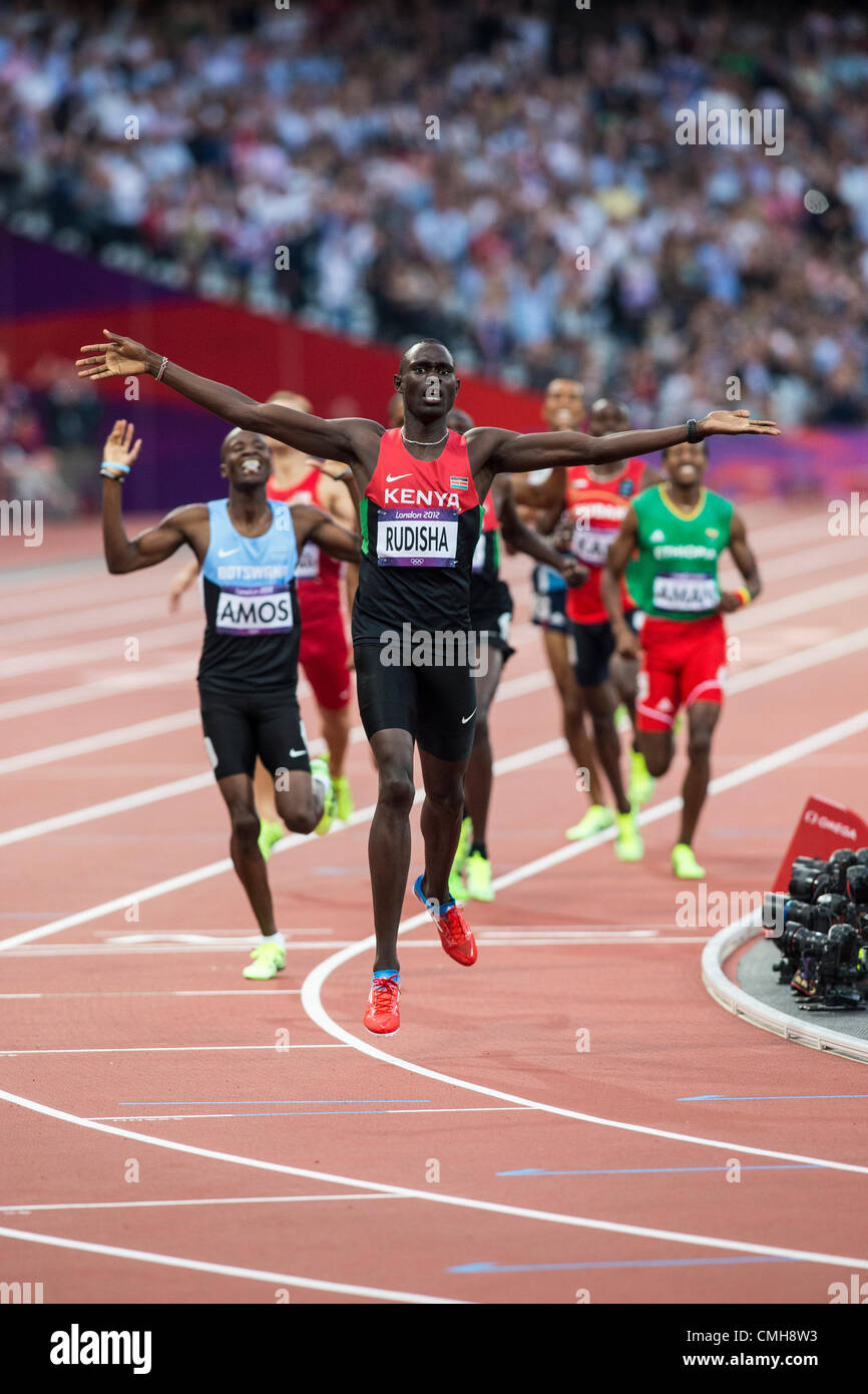 9th Aug 2012. David Rudisha (KEN) winning the gold medal in world ...