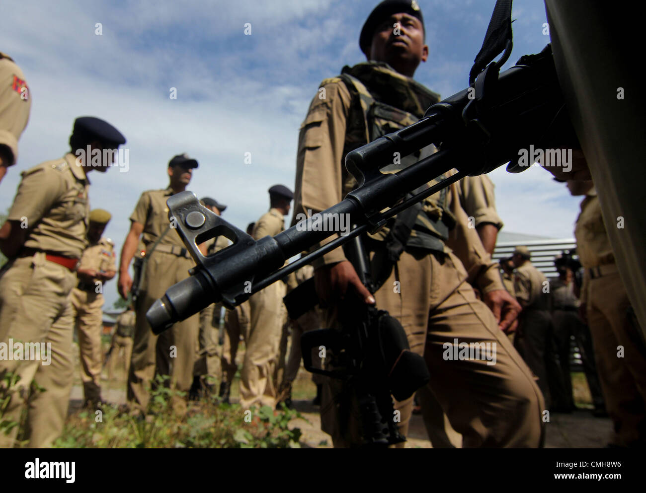 Aug. 10, 2012 - indian police officials monitoring the spot where retired police officer was ...