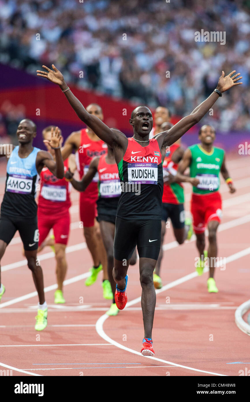 9th Aug 2012. David Rudisha (KEN) winning the gold medal in world ...