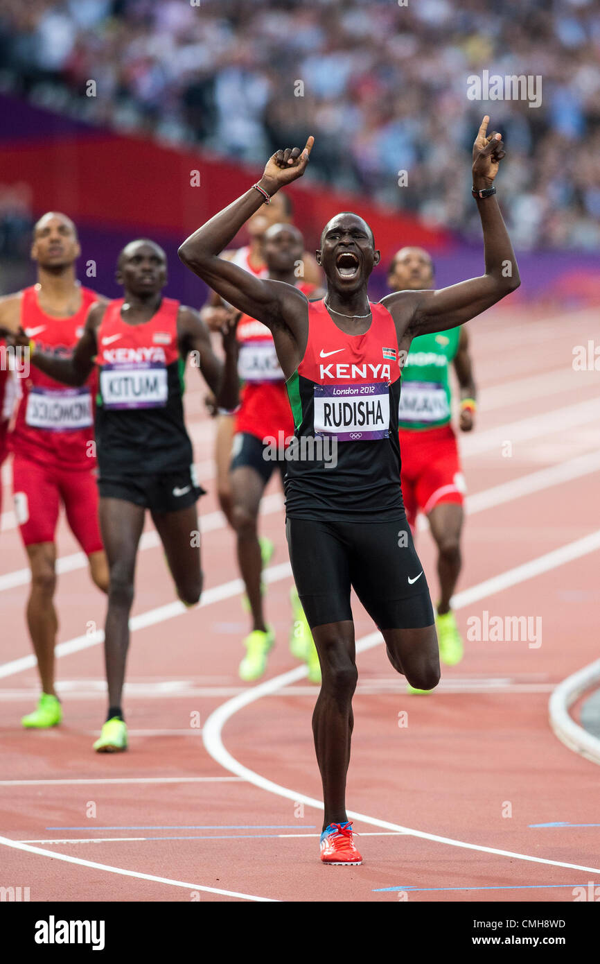 9th Aug 2012. David Rudisha (KEN) winning the gold medal in world ...