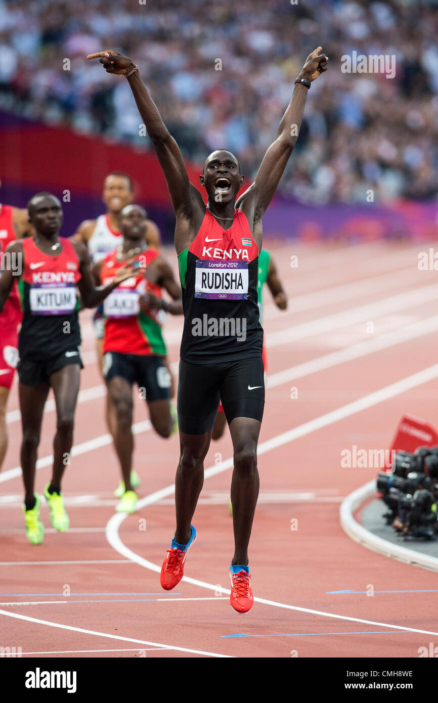 9th Aug 2012. David Rudisha (KEN) winning the gold medal in world ...