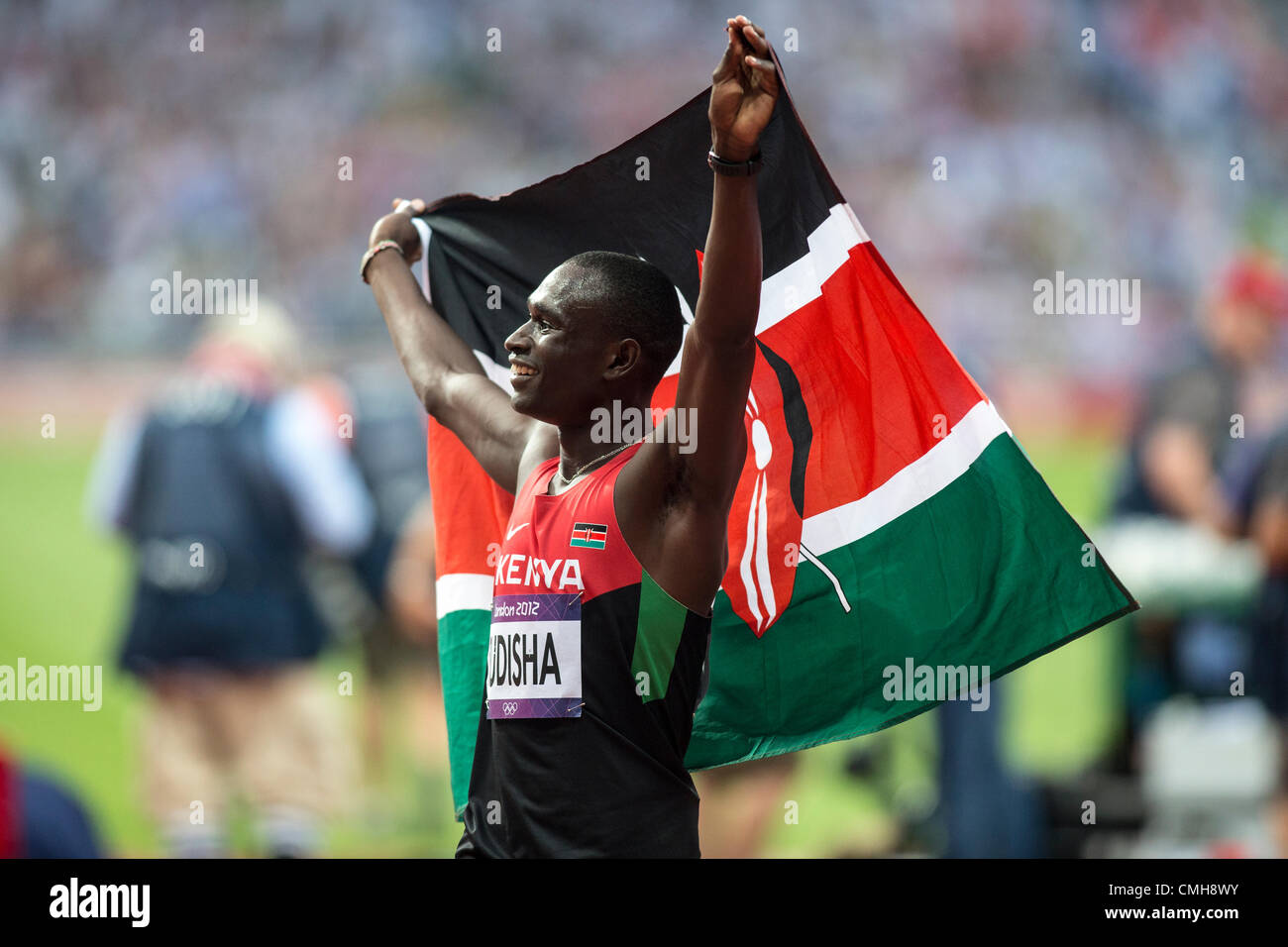 9th Aug 2012. David Rudisha (KEN) winning the gold medal in world ...