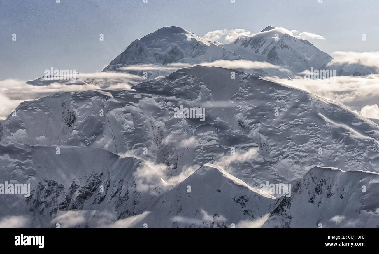 June 26, 2012 - Alaska, US - Over the top of Mt Silverthroneâ€™s ice ...
