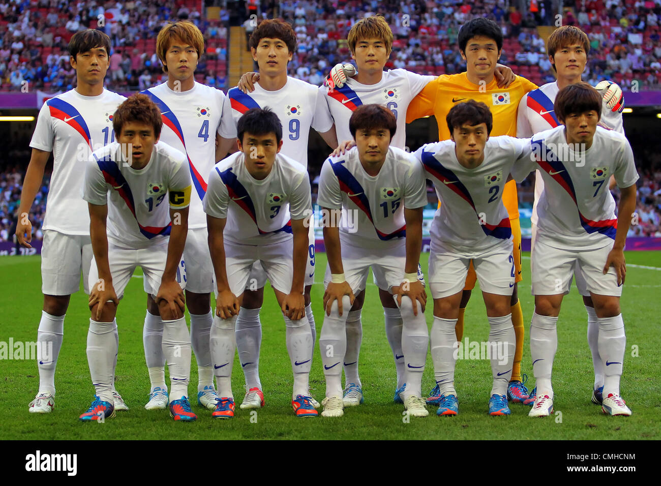 The wales team group line up before the match hi-res stock photography ...
