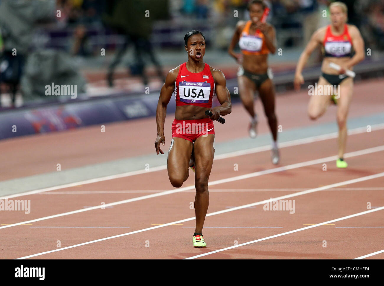 CARMELITA JETER 4X100 METRES OLYMPIC GAMES 2012 Stock Photo - Alamy