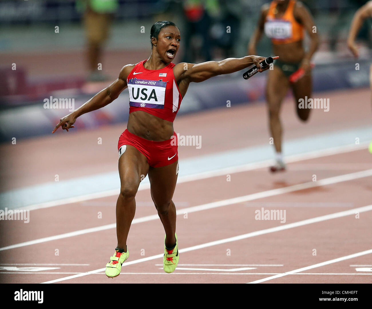 CARMELITA JETER 4X100 METRES OLYMPIC GAMES 2012 Stock Photo - Alamy