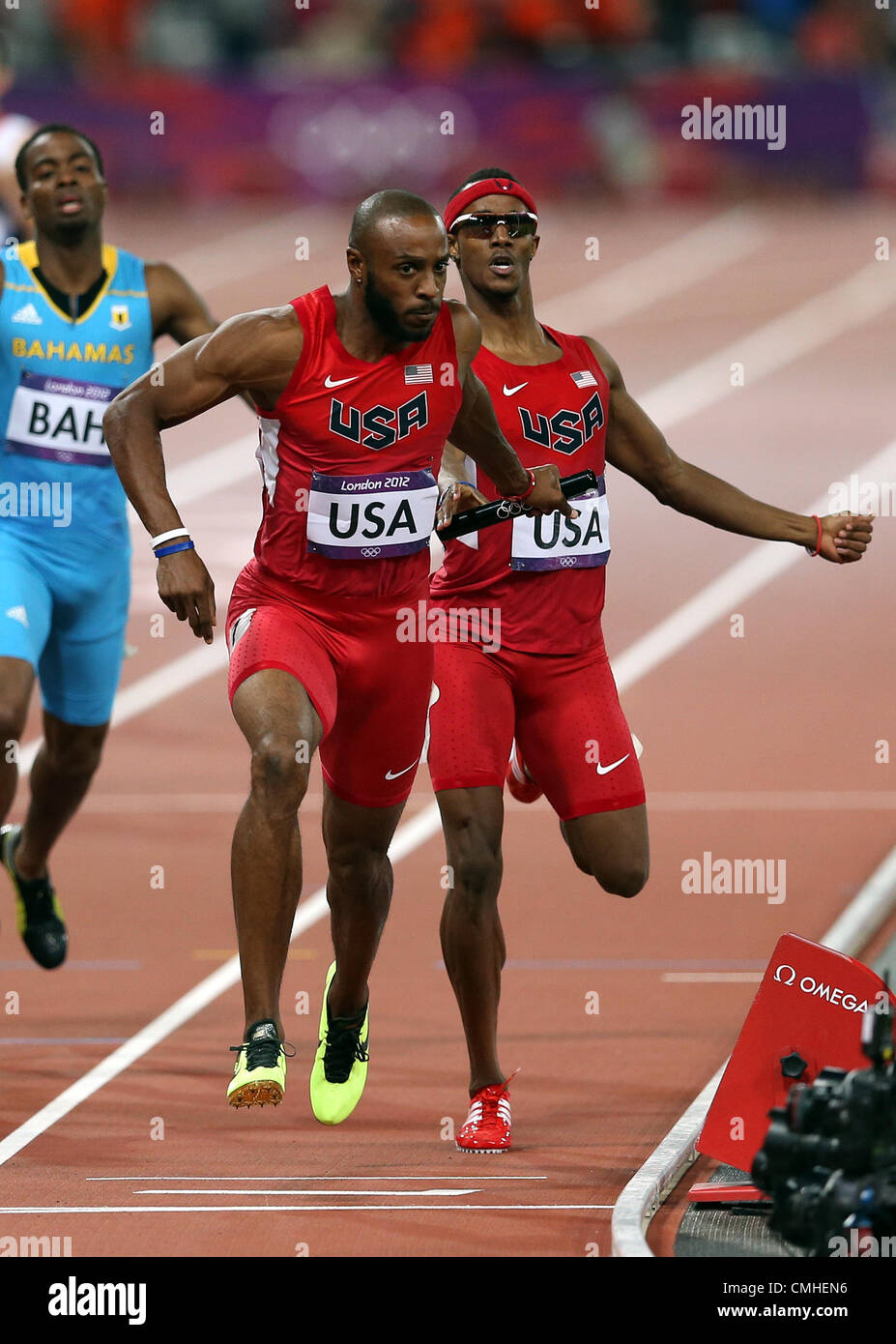 TONY MCQUAY & ANGELO TAYLOR LONDON 2012 OLYMPIC GAMES 4X400M FINAL ...