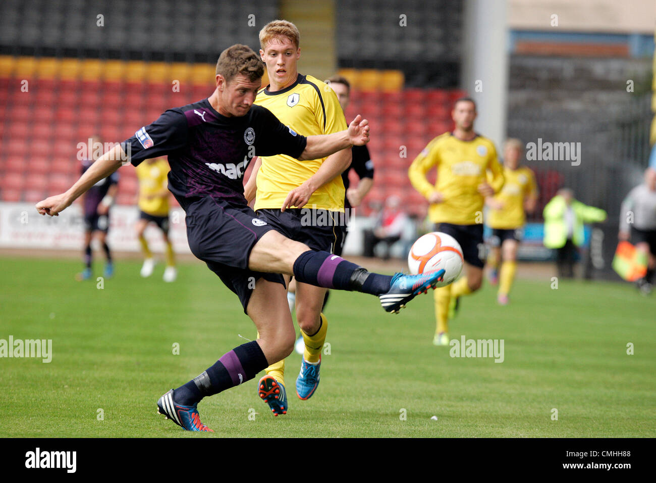 11th Aug 2012. 11.08.2012 Glasgow, Scotland. 5 Aaron Muirhead in action ...