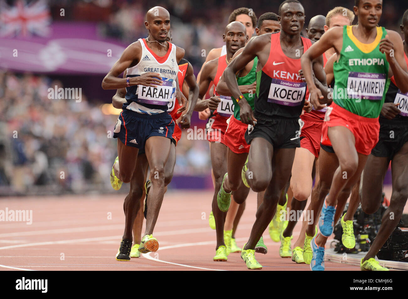 LONDON, ENGLAND - AUGUST 11, Mo Farah of Great Britain in the mens ...