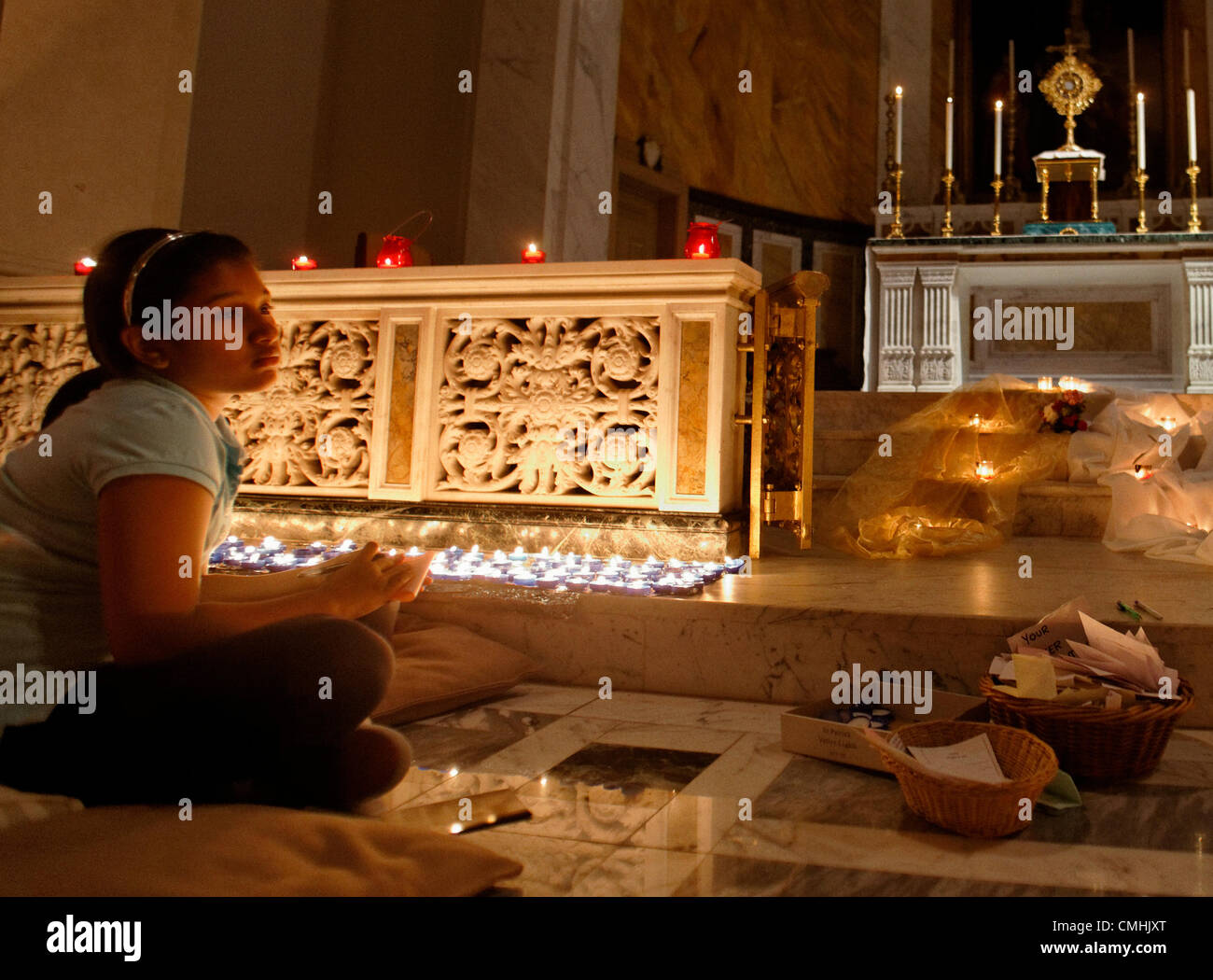 London, United Kingdom - 10 August 2012 Invited in by the catholic ...