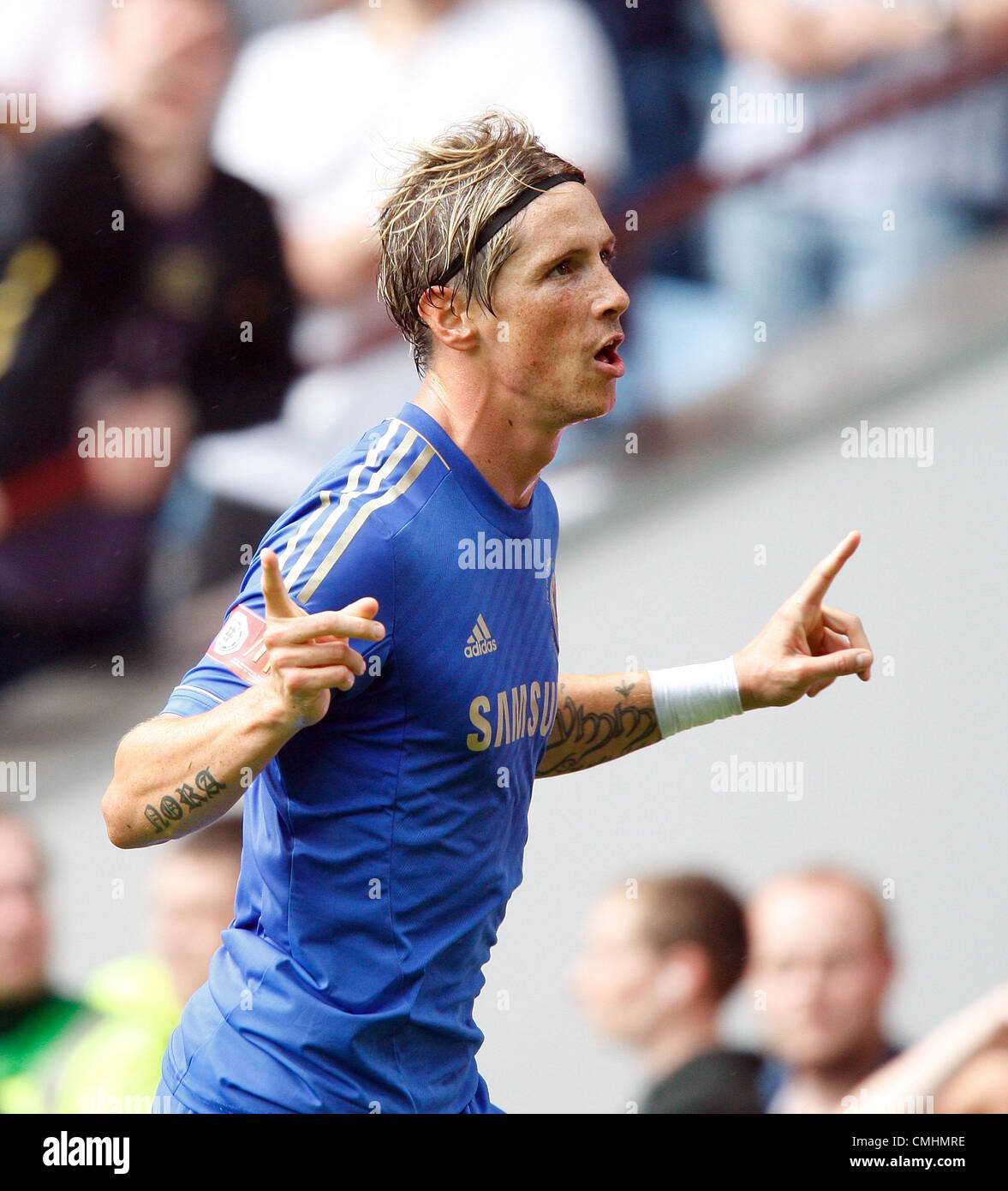 FERNANDO TORRES CELEBRATES CHELSEA V MANCHESTER CITY VILLA PARK ...