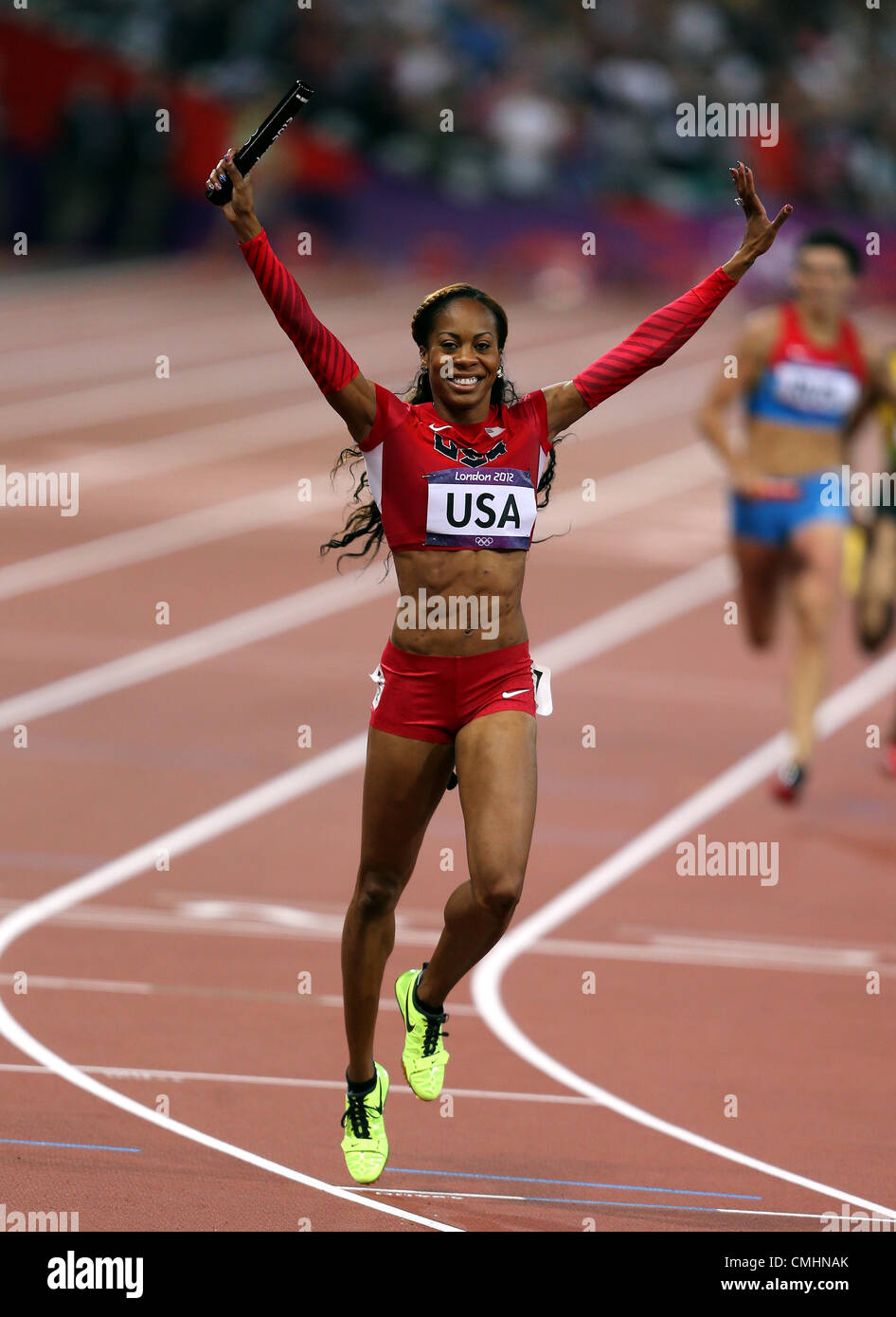 SANYA RICHARDS-ROSS USA LONDON 2012 OLYMPIC GAMES, WOMENS 4X400M FINAL ...