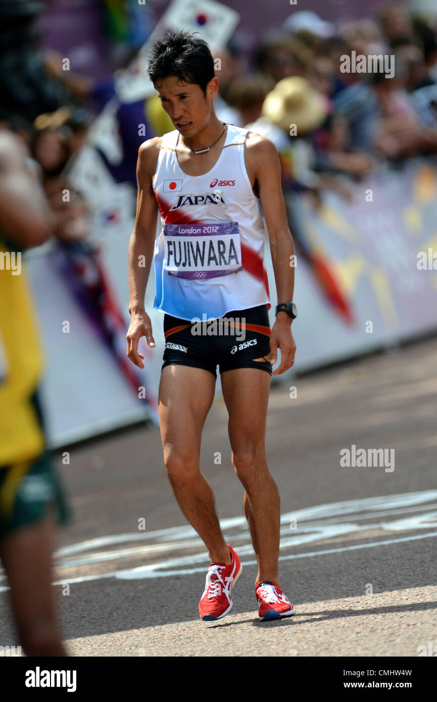 Arata Fujiwara (JPN), AUGUST 12, 2012 - Marathon : Arata Fujiwara of Japan finishes the Men's ...