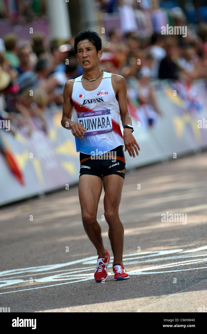 Arata Fujiwara (JPN), AUGUST 12, 2012 - Marathon : Arata Fujiwara of Japan finishes the Men's ...
