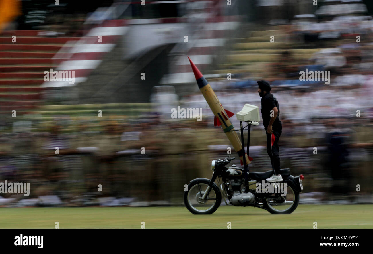 Aug. 13, 2012 - Indian Police showing their might through motorcycle ...