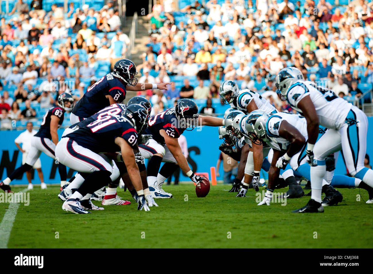 11th Aug 2012. Houston Texans first team offense against the Carolina ...