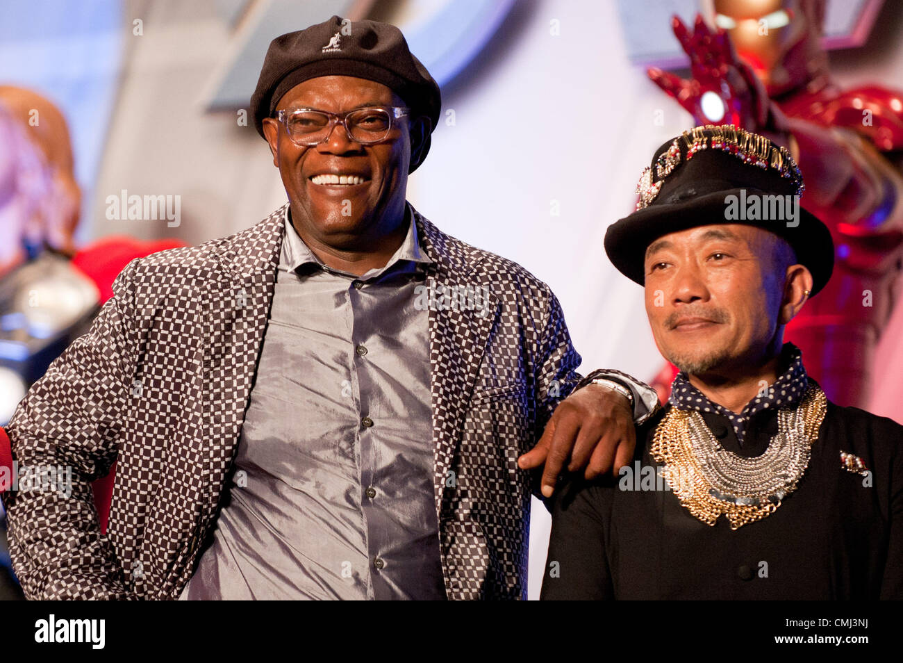 August 14, 2012, Tokyo, Japan – Samuel L. Jackson and Naoto Takenaka ...