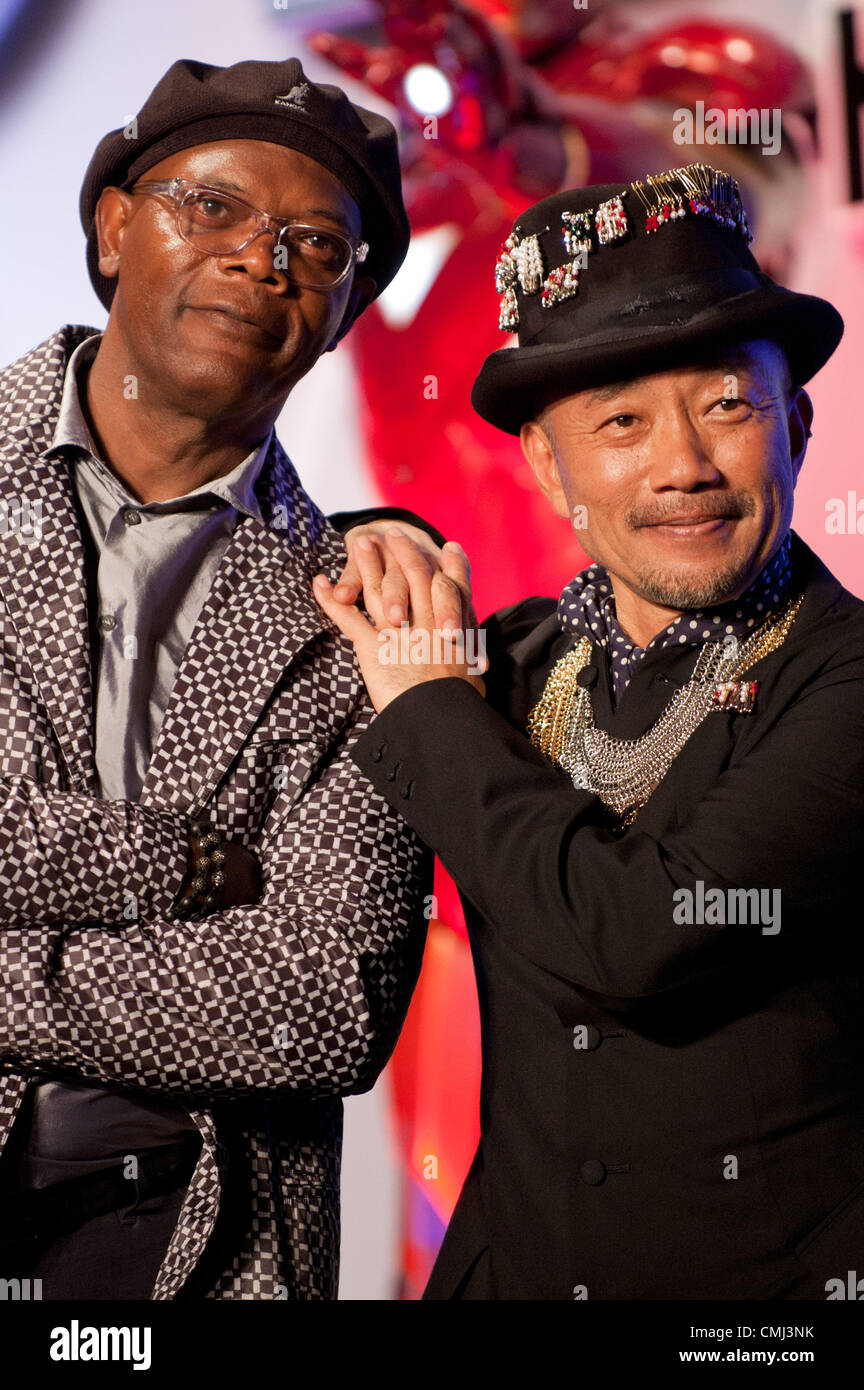 August 14, 2012, Tokyo, Japan – Samuel L. Jackson and Naoto Takenaka ...