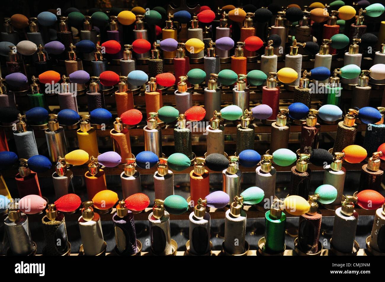 Aug. 13, 2012 - Manhattan, New York, U.S. - Perfume dispensers on ...