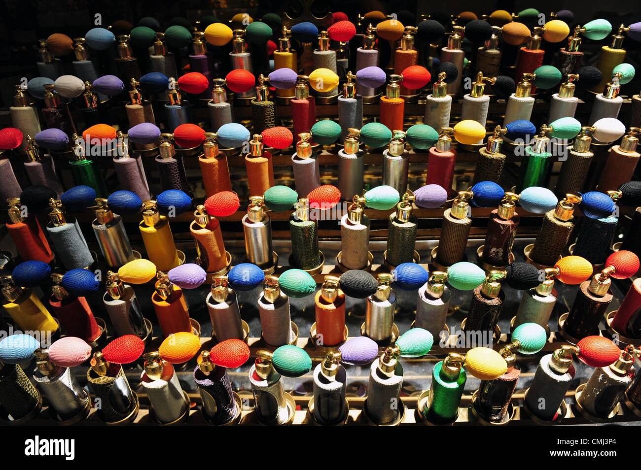 Aug. 13, 2012 - Manhattan, New York, U.S. - Perfume dispensers on ...