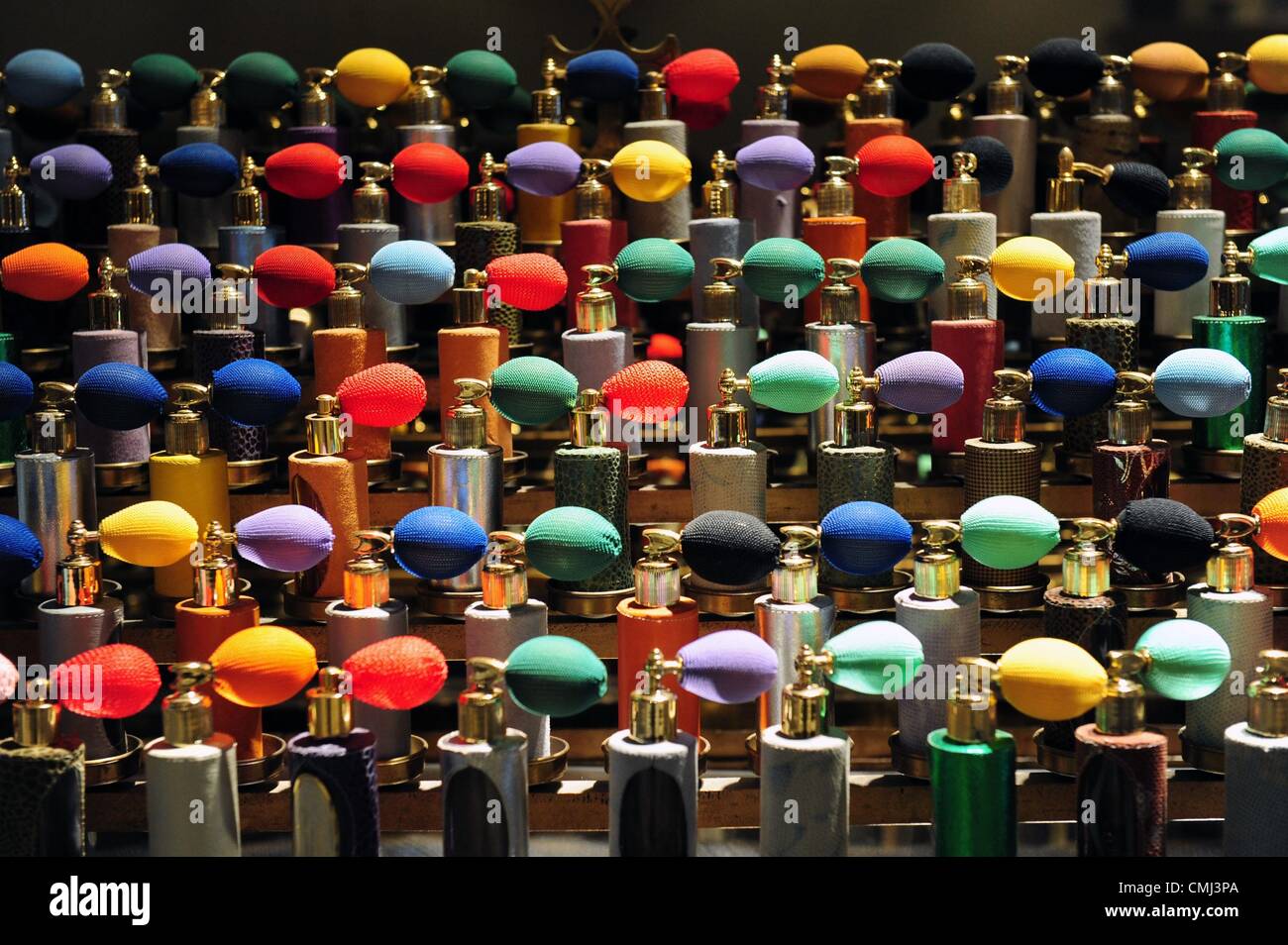 Aug. 13, 2012 - Manhattan, New York, U.S. - Perfume dispensers on ...