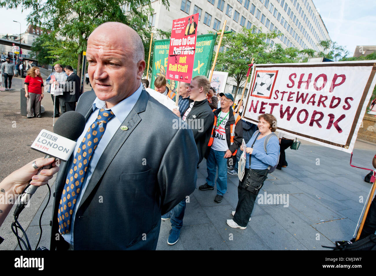 Unions (incl RMT, led by Bob Crow, pictured, and Action for Rail) and ...