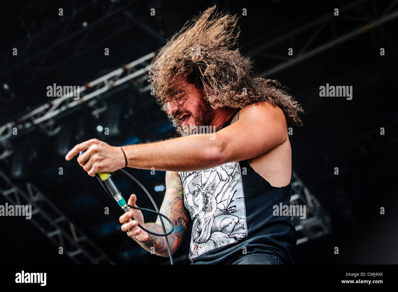 Aug. 12, 2012 - Toronto, Ontario, Canada - JONNY DAVY of Job For a ...