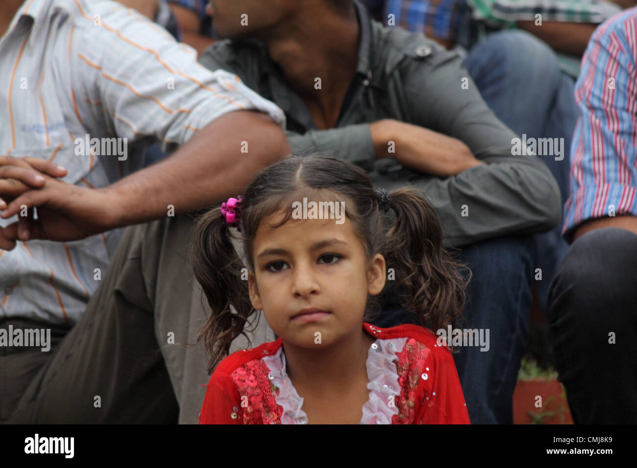Aug. 15, 2012 - Srinagar, kashmir, india ,A kashmiri muslim Girl looks ...
