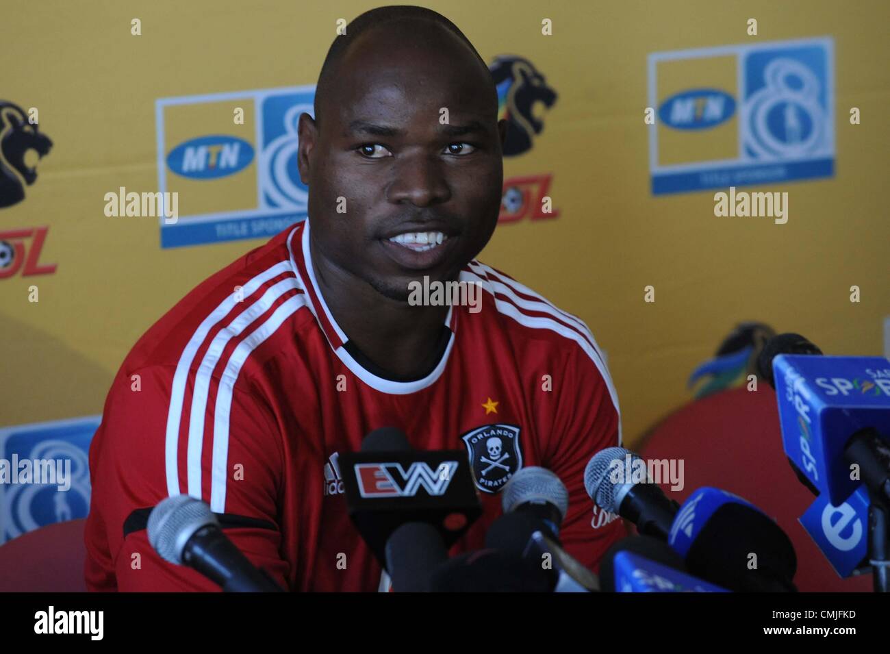 16th Aug 2012. JOHANNESBURG, SOUTH AFRICA - AUGUST 16, Collins Mbesuma ...