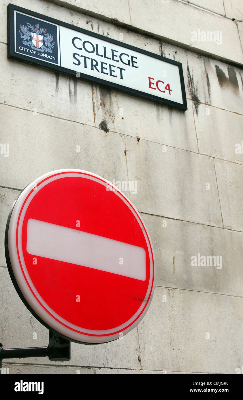 A no entry sign bars entry to College Street reflecting the fate of ...