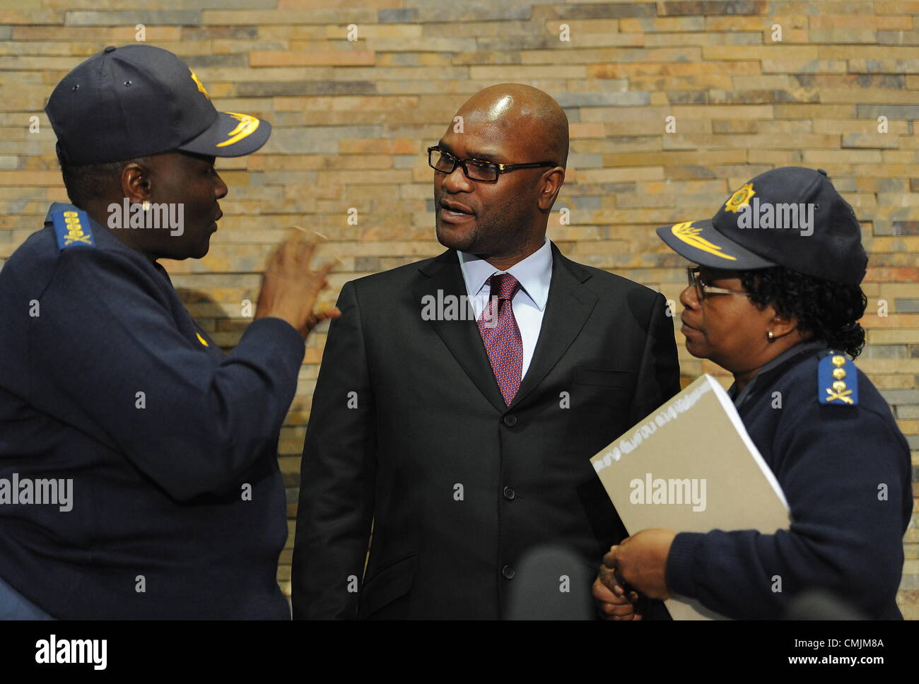 17th Aug 2012. RUSTENBURG, SOUTH AFRICA: Police Minister Nathi Mthethwa ...