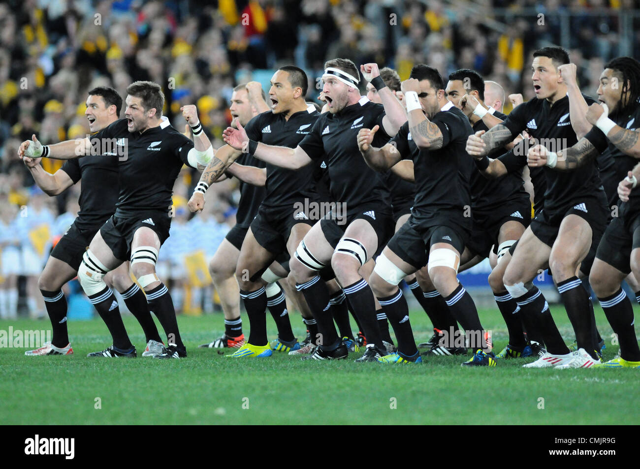 18.08.2012 Sydney,Australia.The All Blacks perform the haka before the ...
