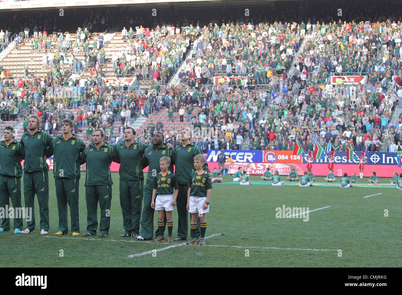 CAPE TOWN, SOUTH AFRICA - AUGUST 18,South African anthem during The ...