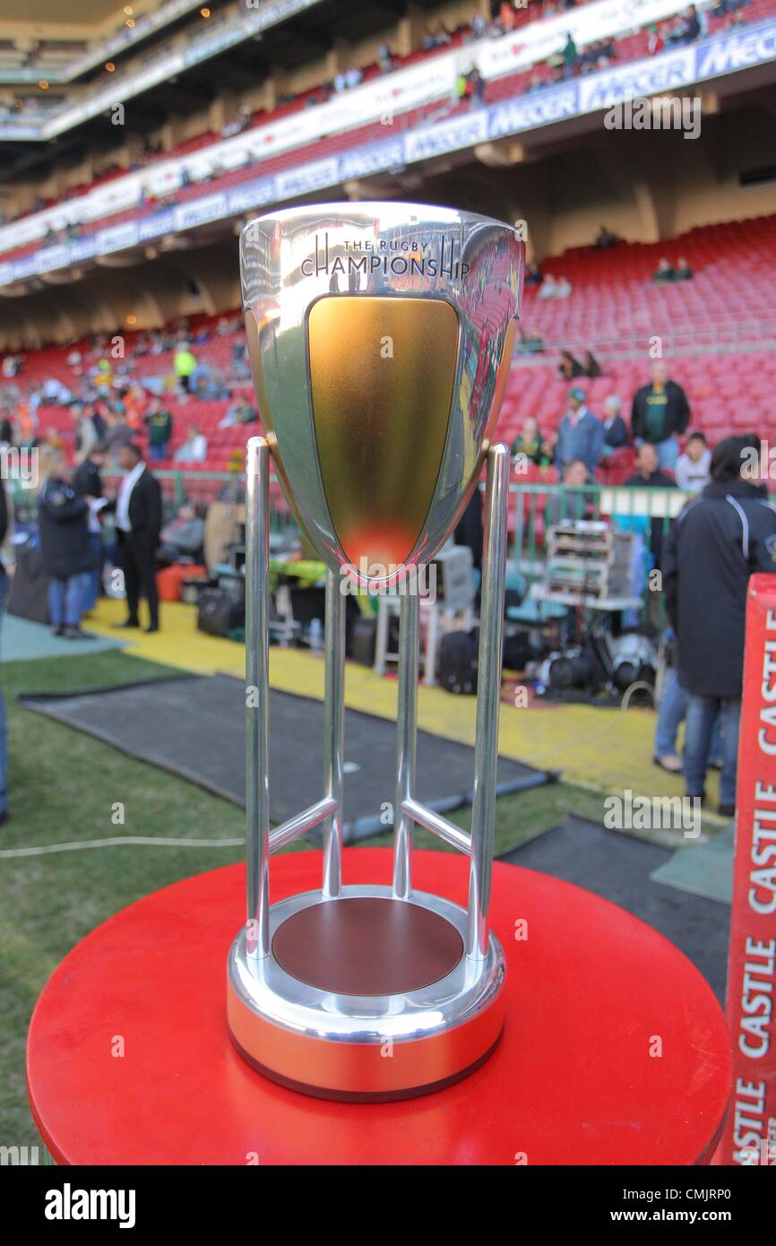 CAPE TOWN, SOUTH AFRICA - AUGUST 18, The trophy during The Castle Rugby ...