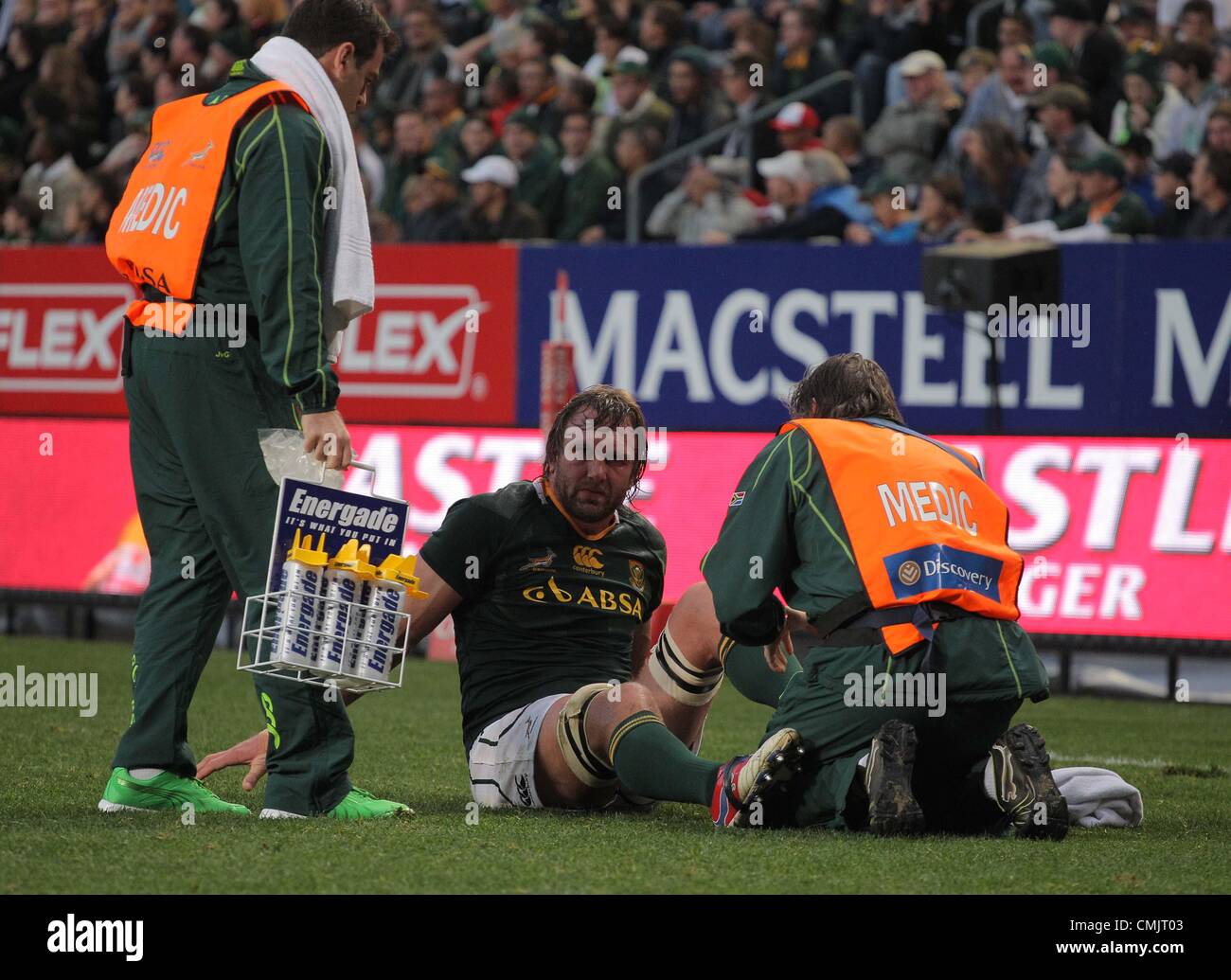 CAPE TOWN, SOUTH AFRICA - AUGUST 18, Springbok lock Andries Bekker ...