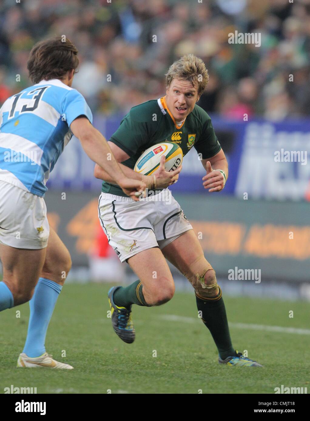 CAPE TOWN, SOUTH AFRICA - AUGUST 18, Springbok centre Jean de Villiers ...